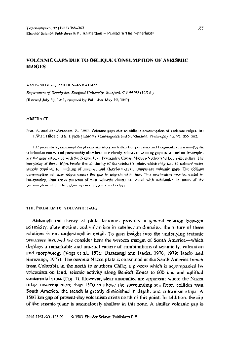 (PDF) Volcanic gaps due to oblique consumption of aseismic ridges