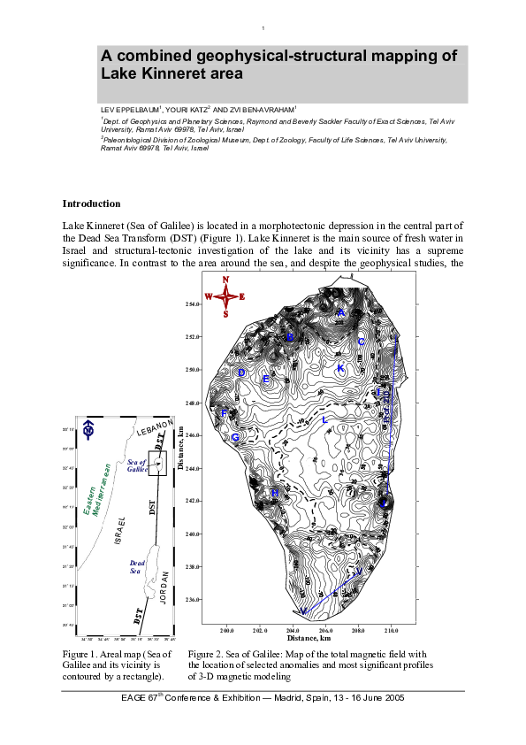 (PDF) A combined geophysical-structural mapping of Lake Kinneret area