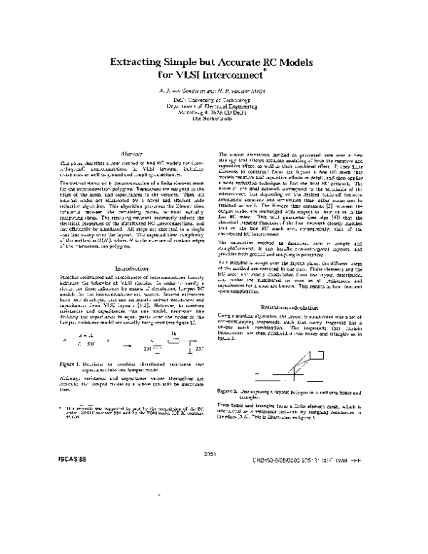 (PDF) Extracting simple but accurate RC models for VLSI interconnect