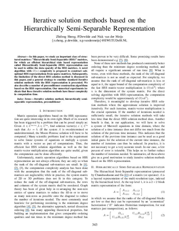 Pdf Iterative Solution Methods Based On The Hierarchically Semi