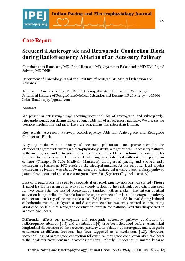 (PDF) Sequential Anterograde and Retrograde Conduction Block during ...