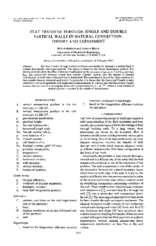 (PDF) Heat transfer through single and double vertical walls in natural ...