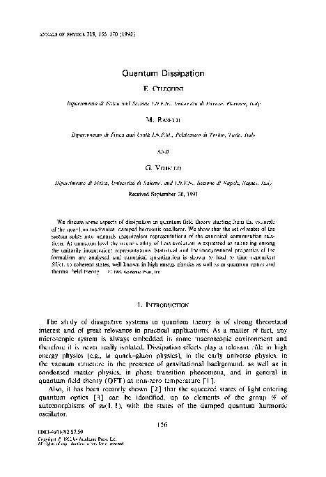 (PDF) Quantum dissipation