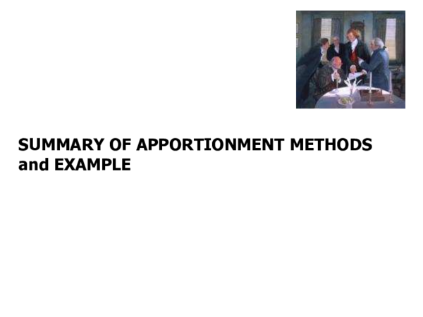 (PDF) SUMMARY OF APPORTIONMENT METHODS and EXAMPLE