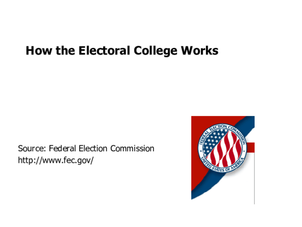 (PDF) How the Electoral College Works
