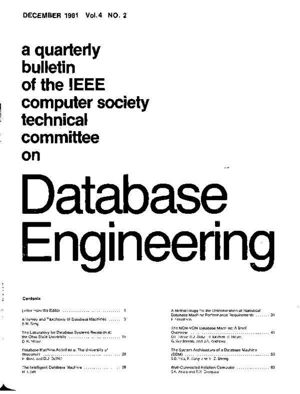 Pdf A Highly Parallel Vlsi Based Subsystem Of The Non Von Database Machine