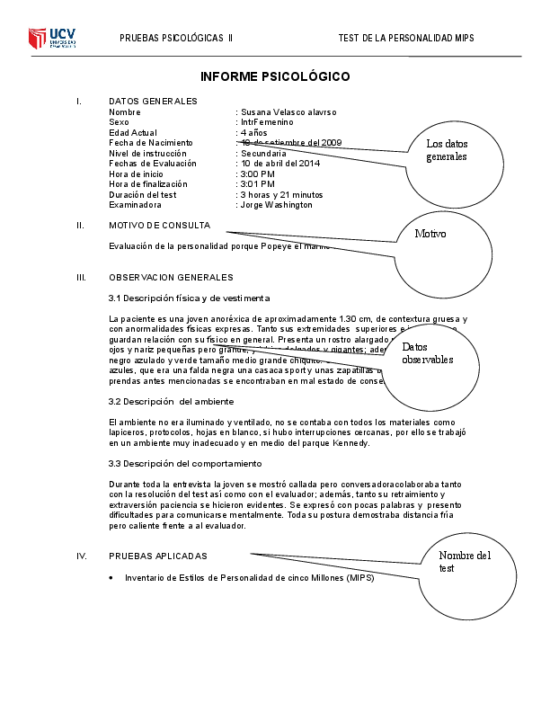 (DOC) INFORME PSICOLÓGICO