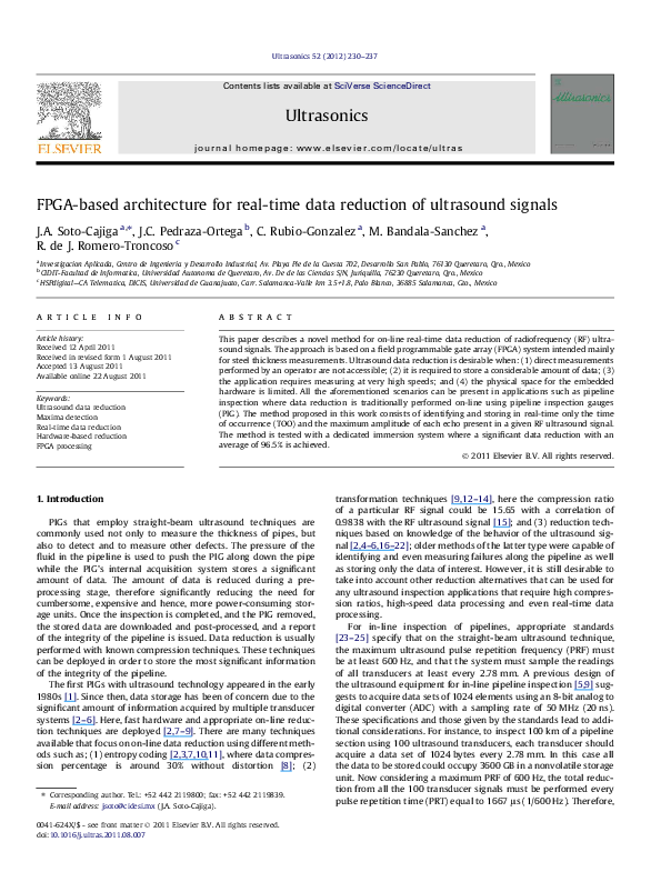 (PDF) FPGA-based architecture for real-time data reduction of ultrasound signals