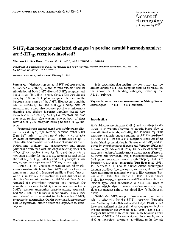 (PDF) 5HT1-like receptor mediated changes in porcine carotid ...