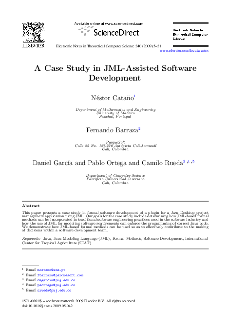 (PDF) A Case Study in JML-Assisted Software Development