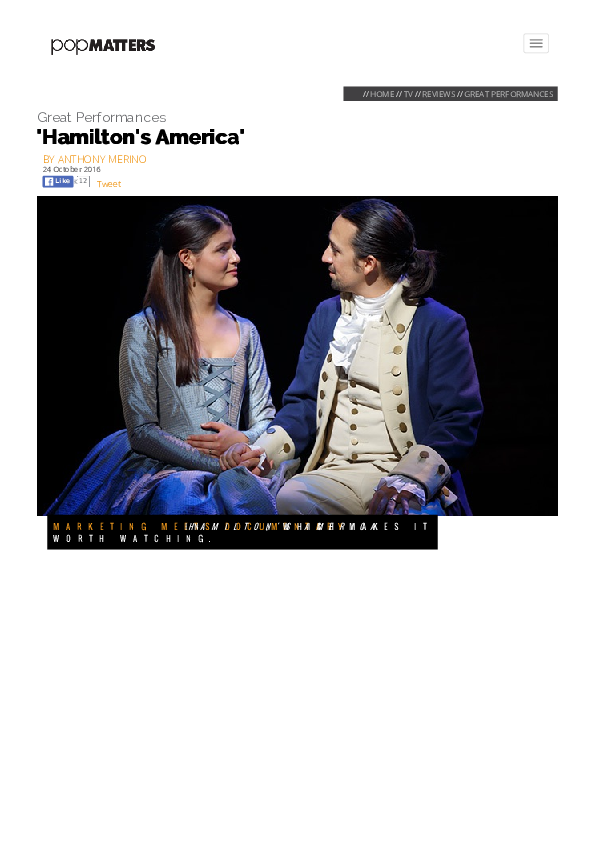 (PDF) Review of PBS's Hamilton's America