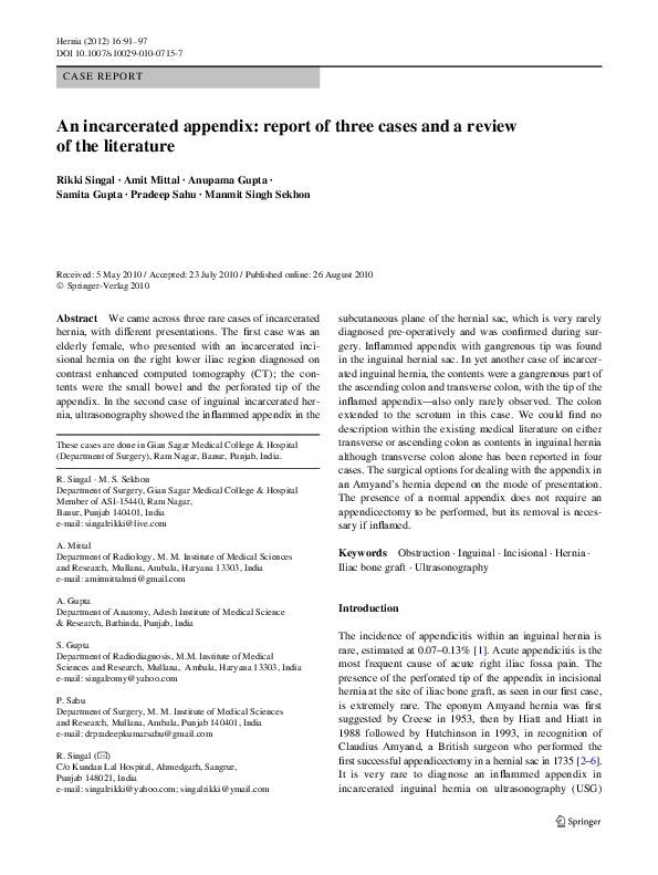 Appendices In Report