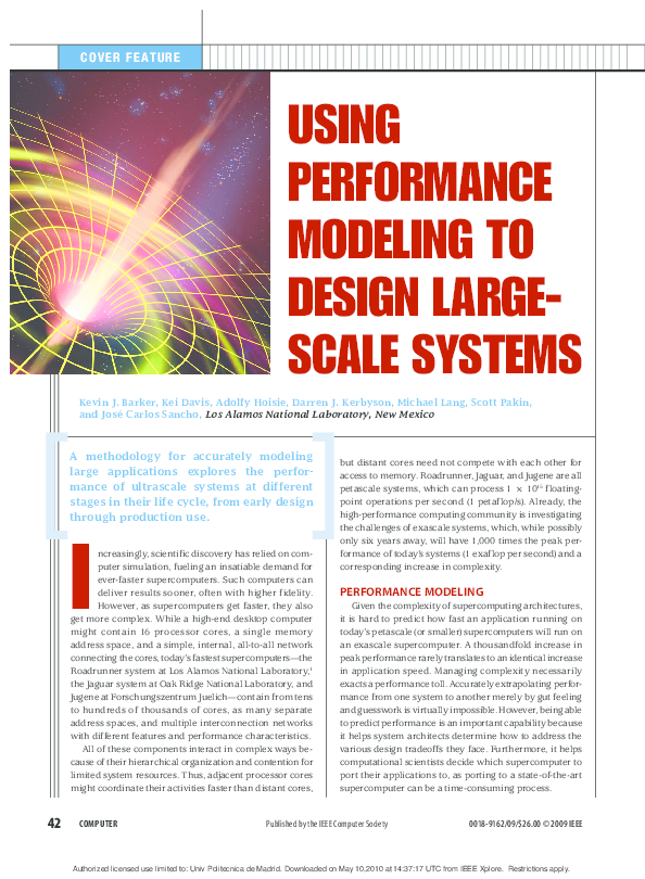 (PDF) Using Performance Modeling to Design Large-Scale Systems