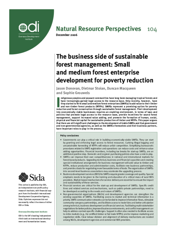 (PDF) The business side of sustainable forest management: Small and ...