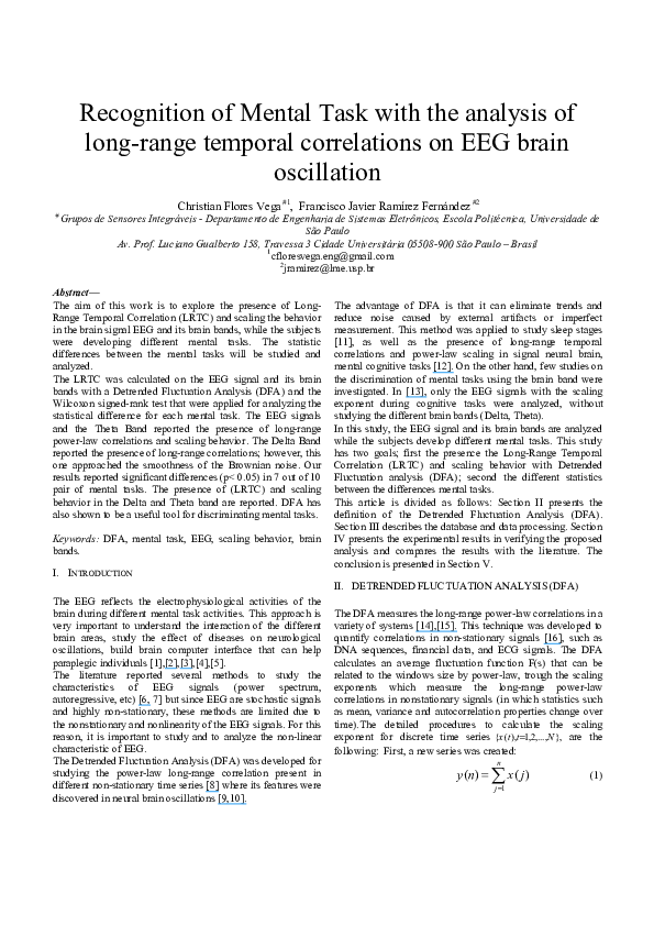(PDF) Recognition of mental task with the analysis of long-range ...