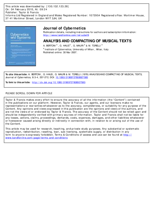 A mathematical model for analysing and structuring musical texts