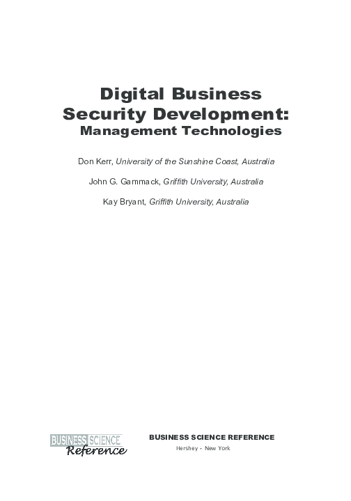 (PDF) Overview of Digital Business Security Issues