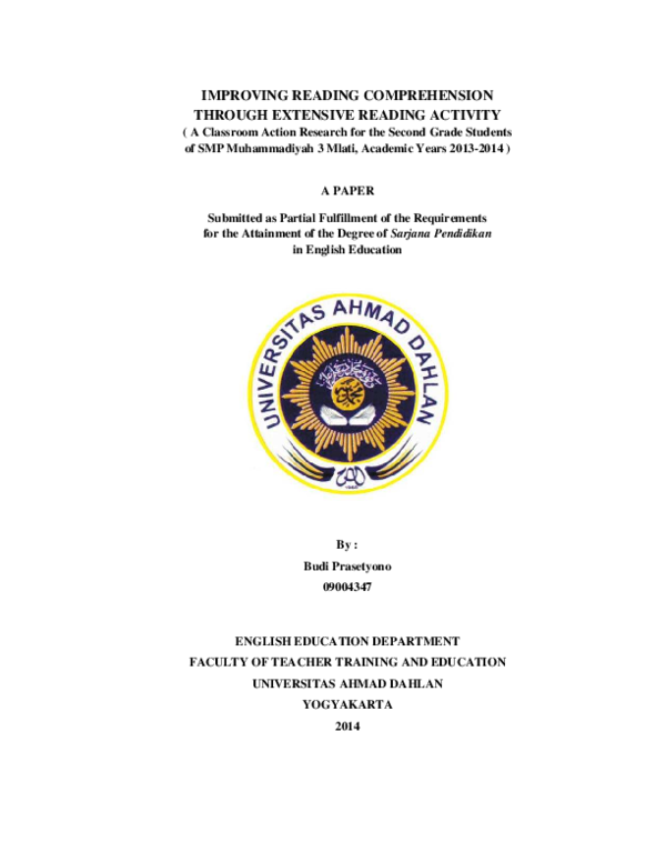 (PDF) IMPROVING READING COMPREHENSION THROUGH