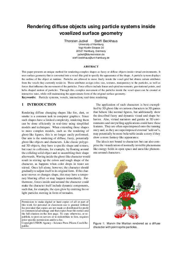 (PDF) Rendering diffuse objects using particle systems inside voxelized surface geometry