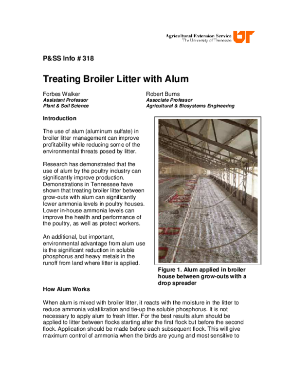 (PDF) Treating Broiler Litter with Alum