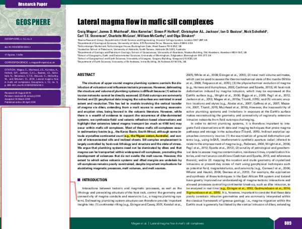 (PDF) Lateral magma flow in mafic sill complexes