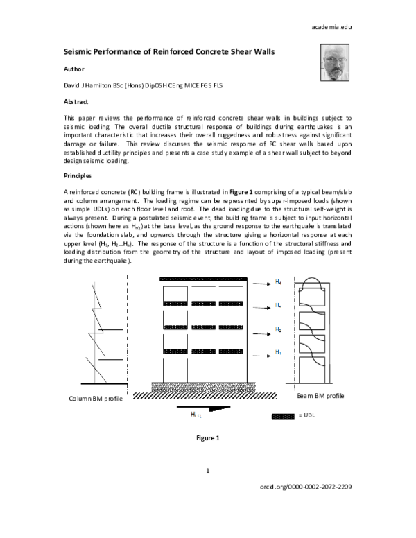 (PDF) Seismic Performance of Reinforced Concrete Shear Walls
