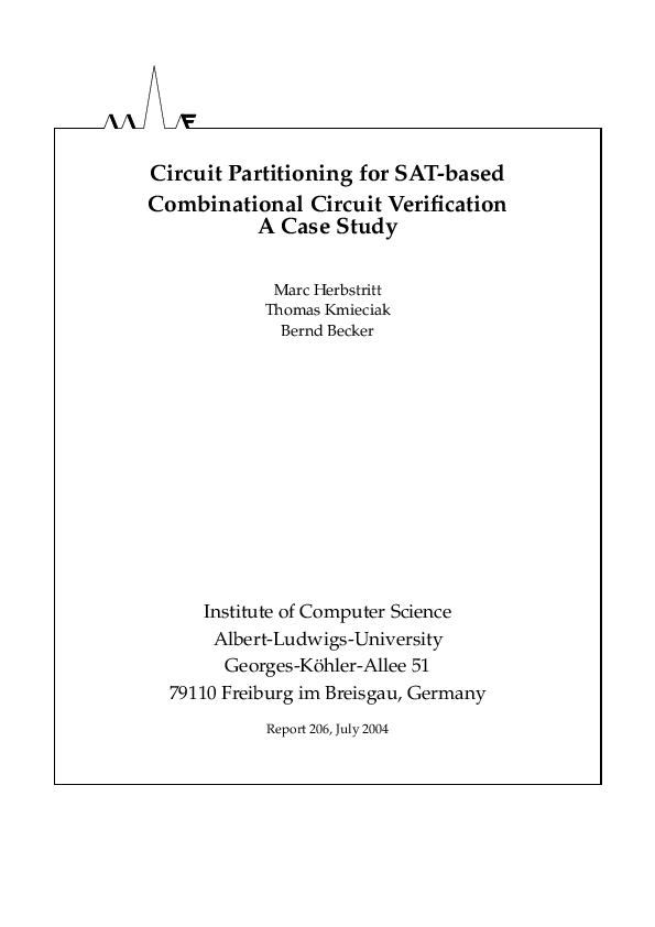 Pdf Circuit Partitioning For Sat Based Combinational Circuit