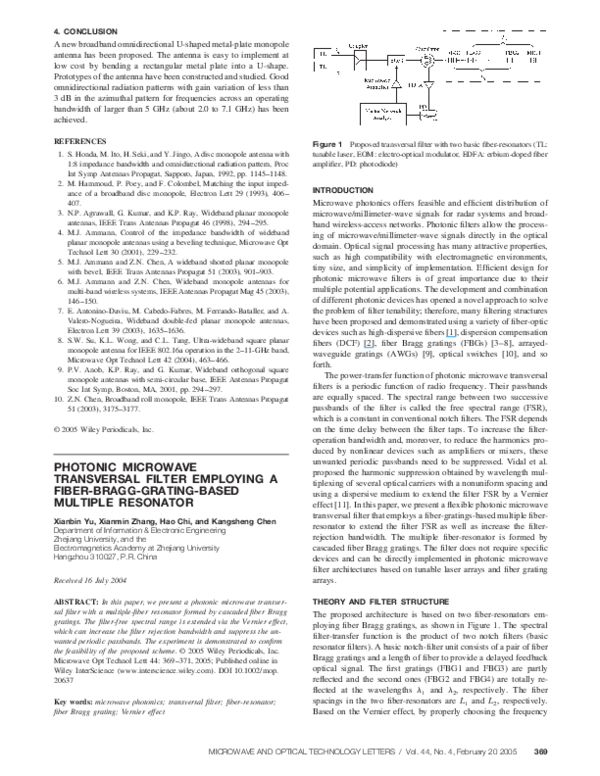 (PDF) Photonic microwave transversal filter employing a fiber-Bragg-grating-based multiple resonator