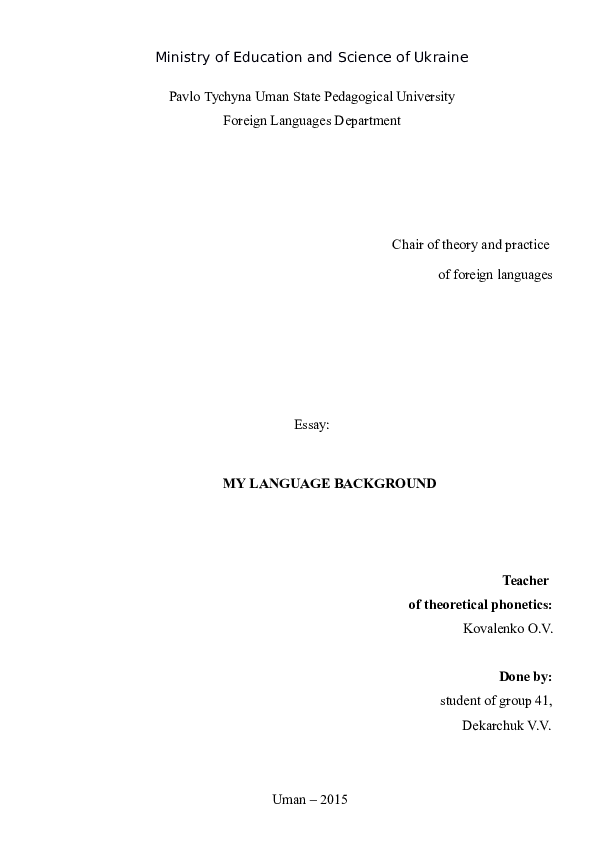 (DOC) My language background (Phonetics research papers)