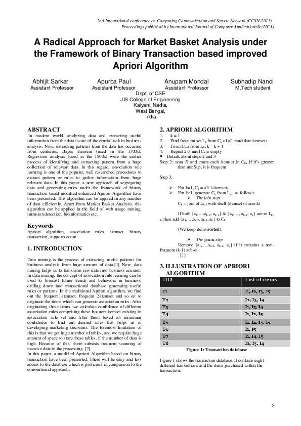 (PDF) A Radical Approach for Market Basket Analysis under the Framework of Binary Transaction ...