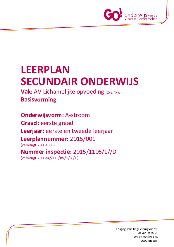 (PDF) LEERPLAN SECUNDAIR ONDERWIJS