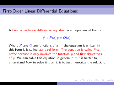 (PDF) First-Order Linear Differential Equations