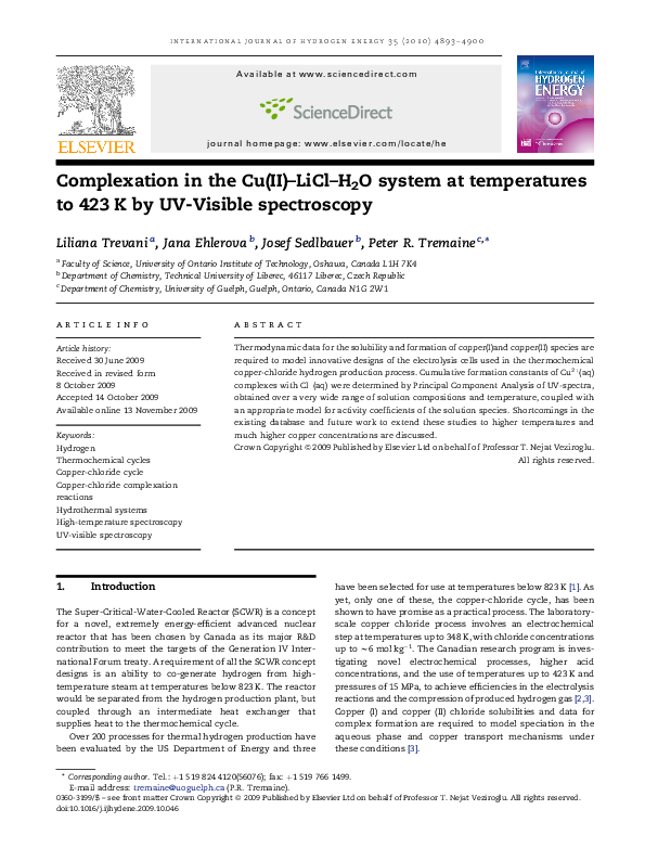 (PDF) Complexation in the Cu (II)-LiCl-H2O system at temperatures to ...