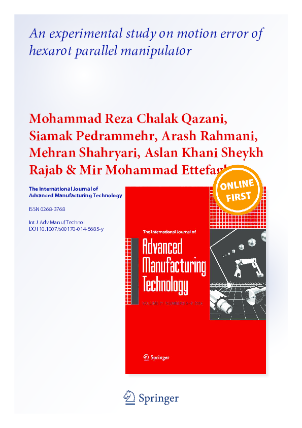 (PDF) The International Journal of Advanced Manufacturing Technology