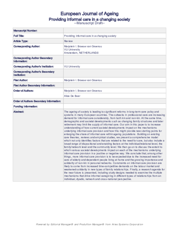 (PDF) Positive and negative evaluation of caregiving among three ...