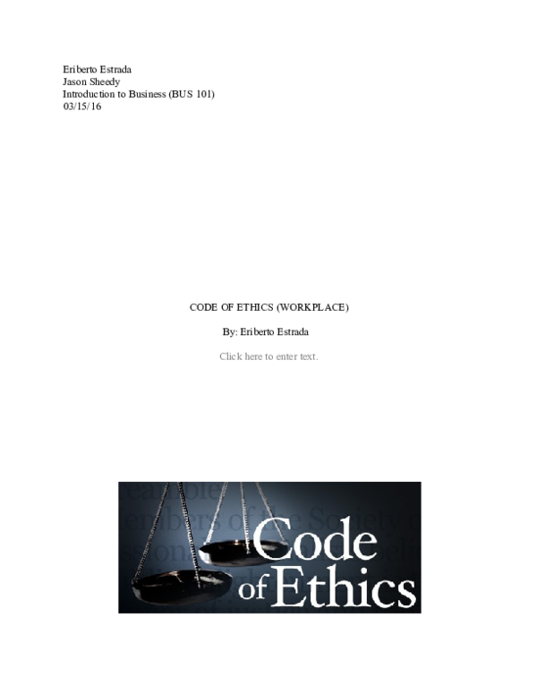 (DOC) Code of ethics (workplace