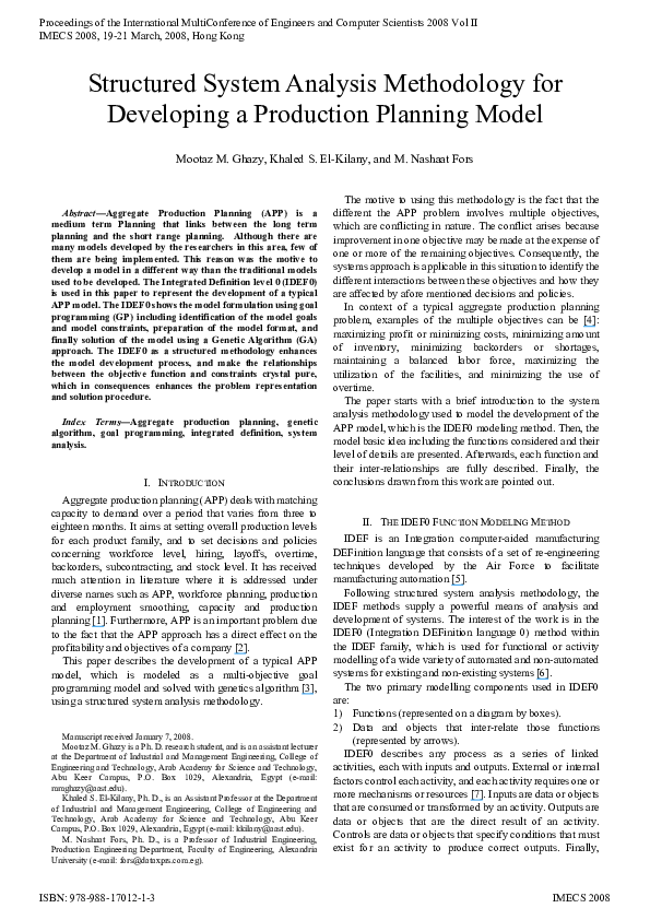 (PDF) Structured System Analysis Methodology for Developing a ...