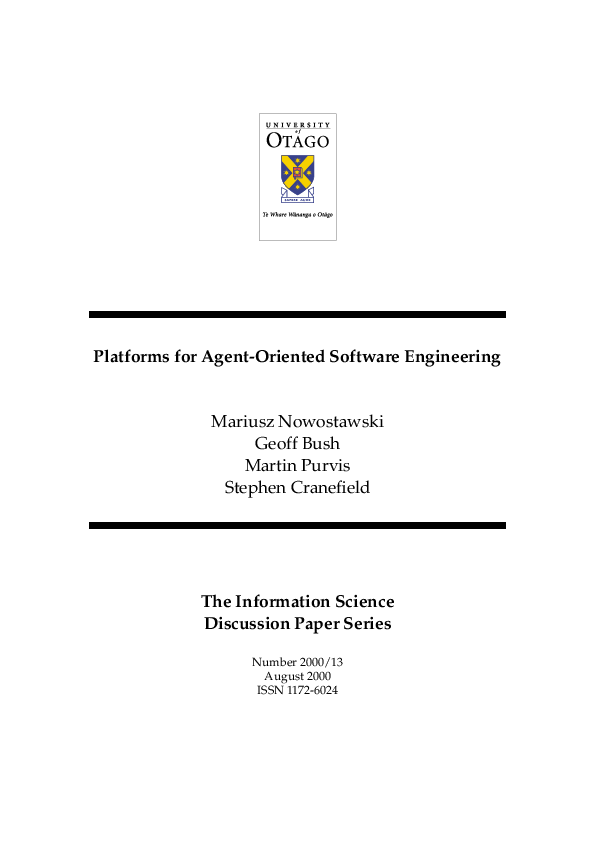 Pdf Platforms For Agent Oriented Software Engineering