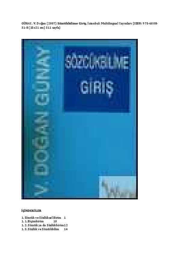 (PDF) Sozcukbilime Giris