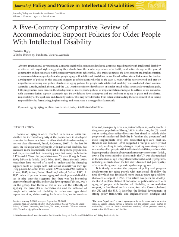 (PDF) A Five-Country Comparative Review of Accommodation Support ...