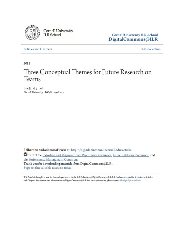 (PDF) Three Conceptual Themes for Future Research on Teams