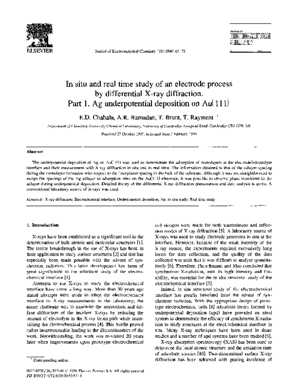 (PDF) In situ and real time study of an electrode process by ...