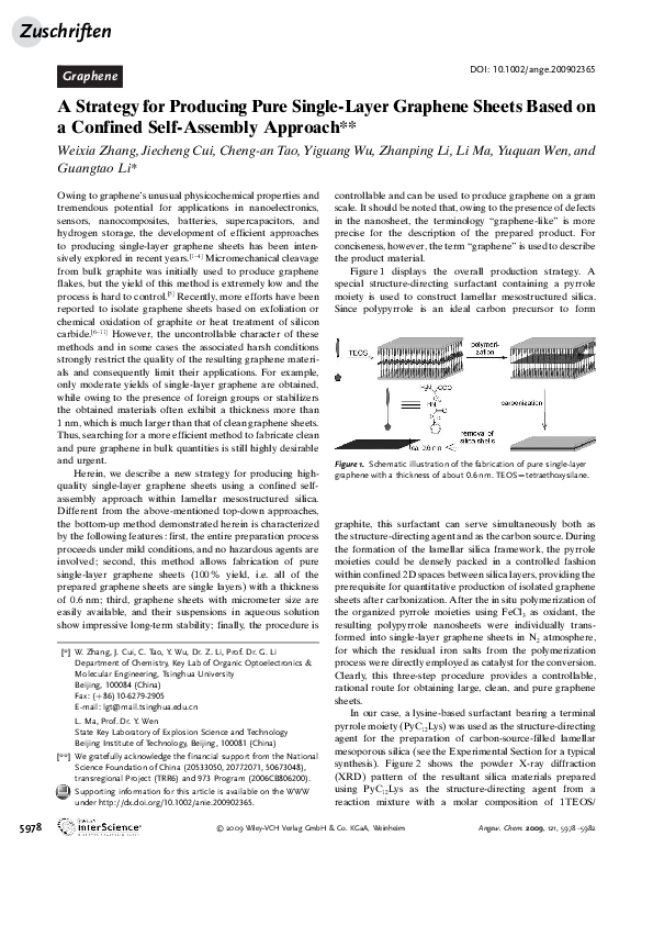 A Strategy For Producing Pure Single Layer Graphene Sheets Based On A