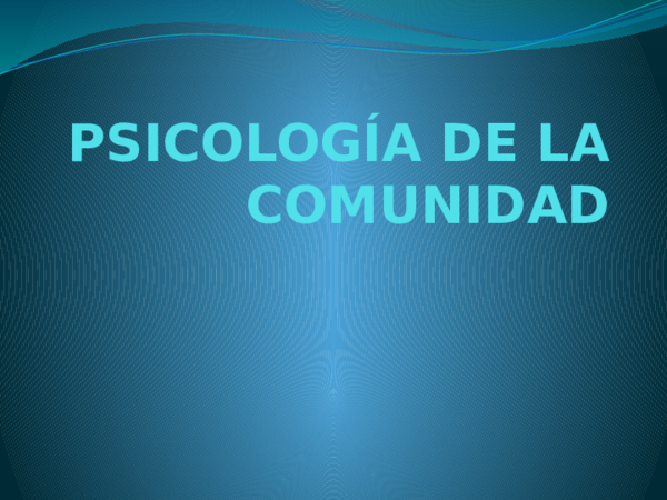 (PPT) Psicología de la comunidad