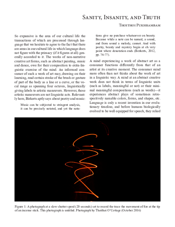 (PDF) Sanity, Insanity, and Truth