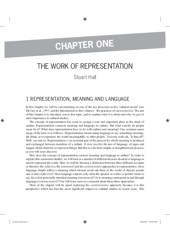 (PDF) THE WORK OF REPRESENTATION