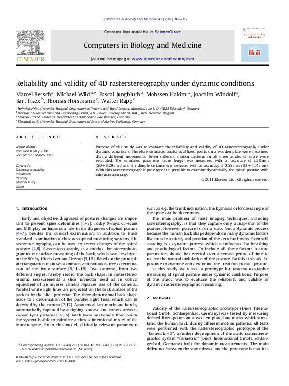 (PDF) Reliability and validity of 4D rasterstereography under dynamic ...