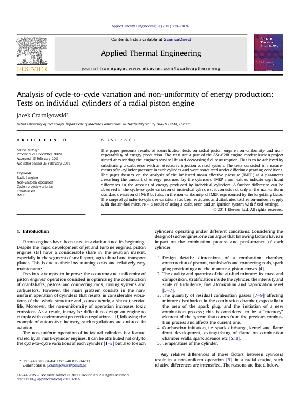 (PDF) Analysis of cycle-to-cycle variation and non-uniformity of energy ...