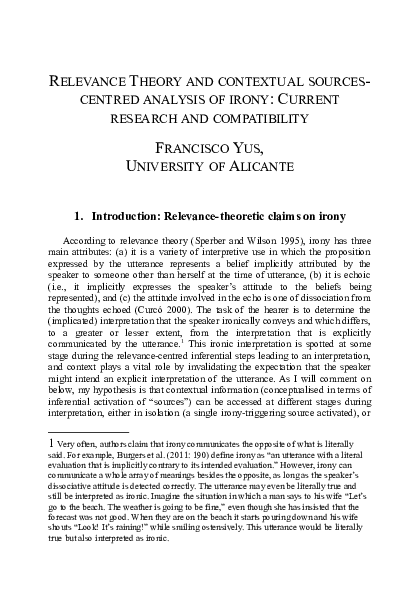(DOC) Relevance theory and contextual sources-centred analysis of irony ...