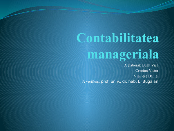 (PPT) Contabilitatea manageriala